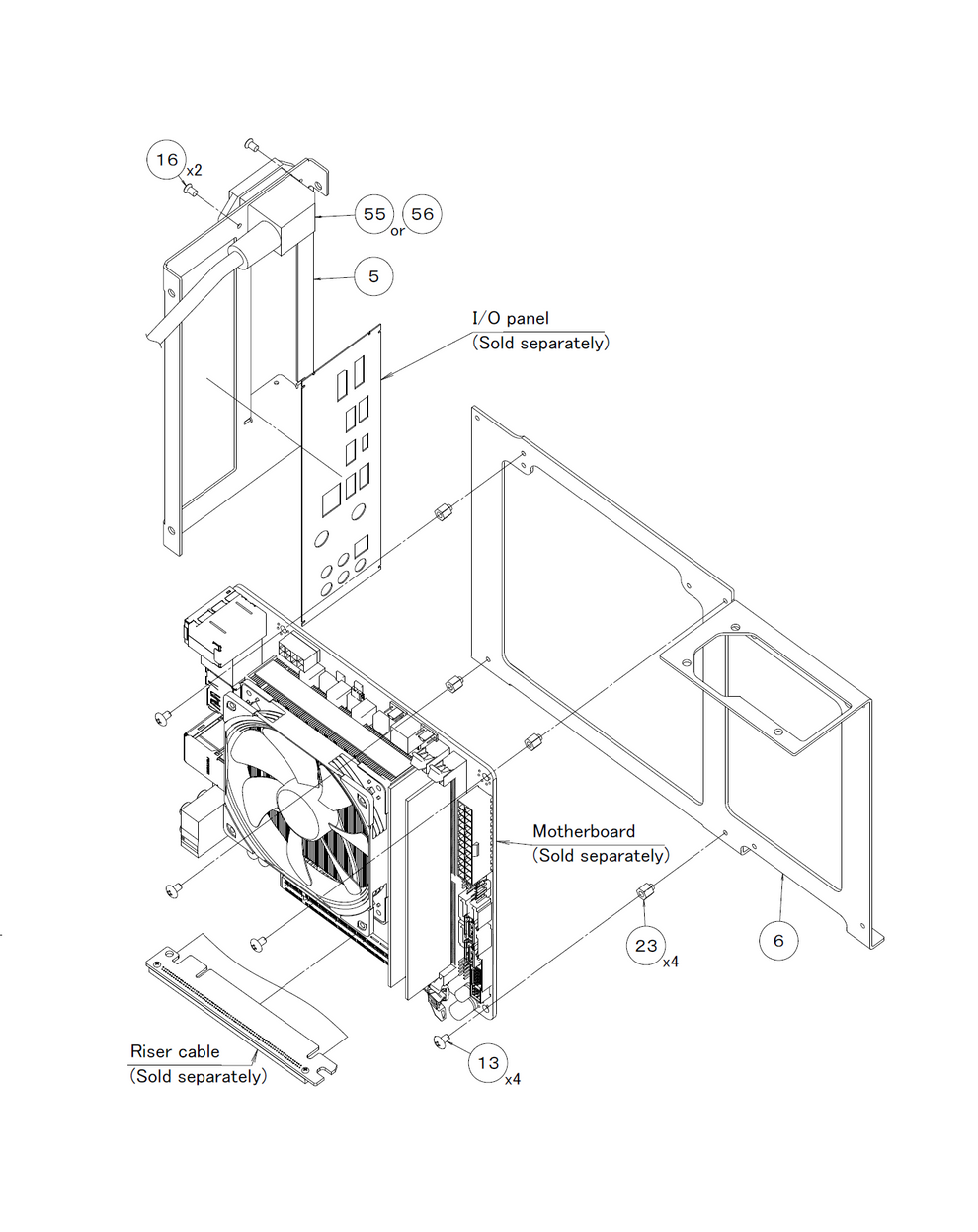 MIDORI 5L-V2.4 Dark gray Mini ITX PC Case – Midori Computer