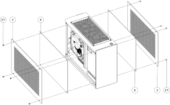MIDORI 5L-V2.2 Dark gray Mini ITX PC Case – Midori Computer